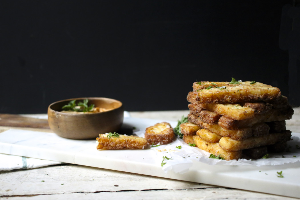 Cheesy Grit Fries with Old Bay Mayo - I Will Not Eat Oysters